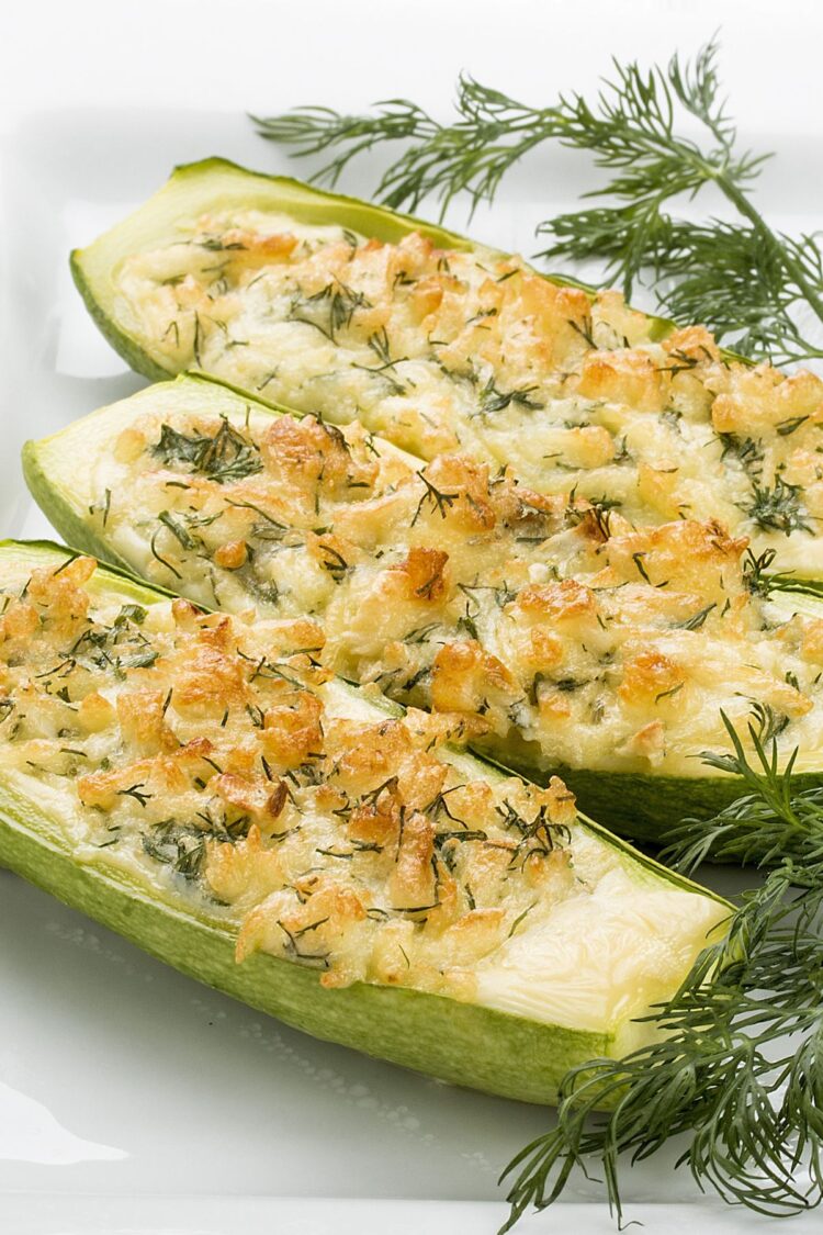 Cheesy Stuffed Zucchini - Nesting Lane Indulge Recipes