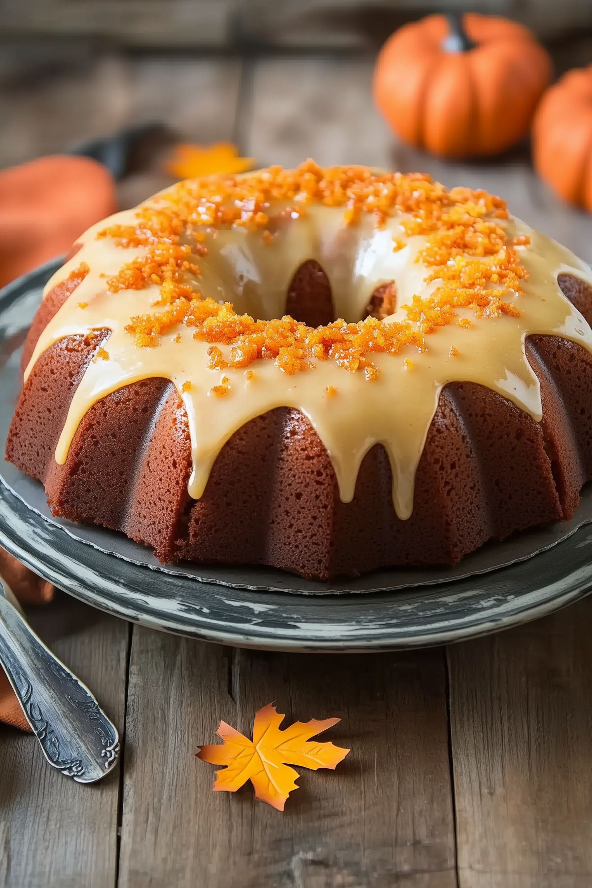 Orange Glazed Pumpkin Spice Cake - Nesting Lane Indulge